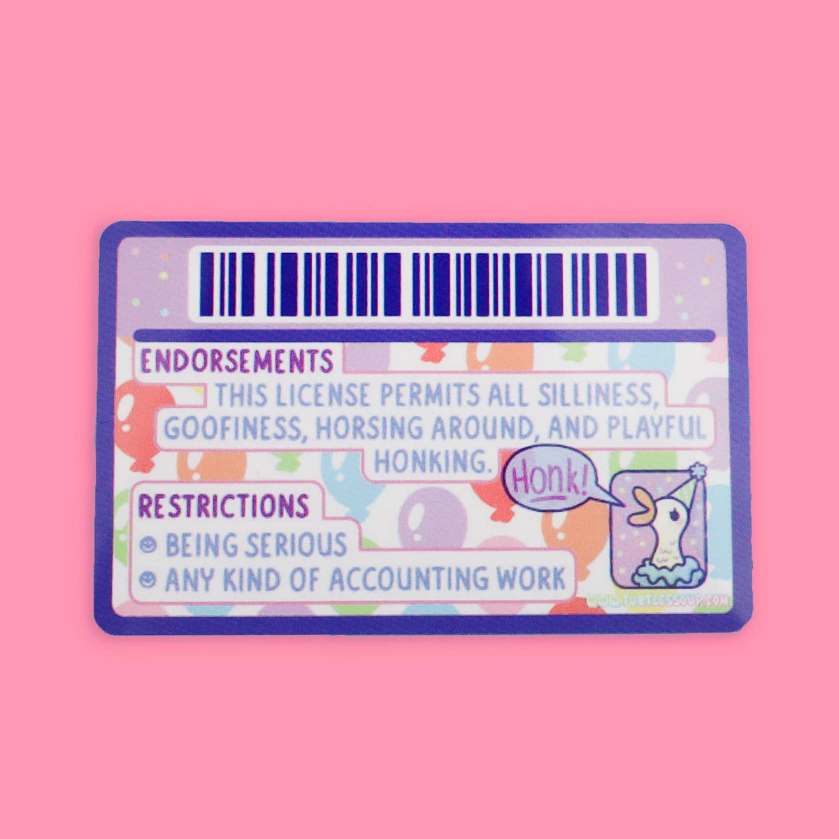 Silly Goose License Fake Drivers License – Maggie Mae's Bookshop